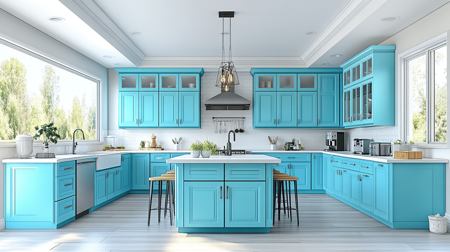 29 Turquoise Kitchen Cabinets That Make Everyday Kitchens Smile - My ...